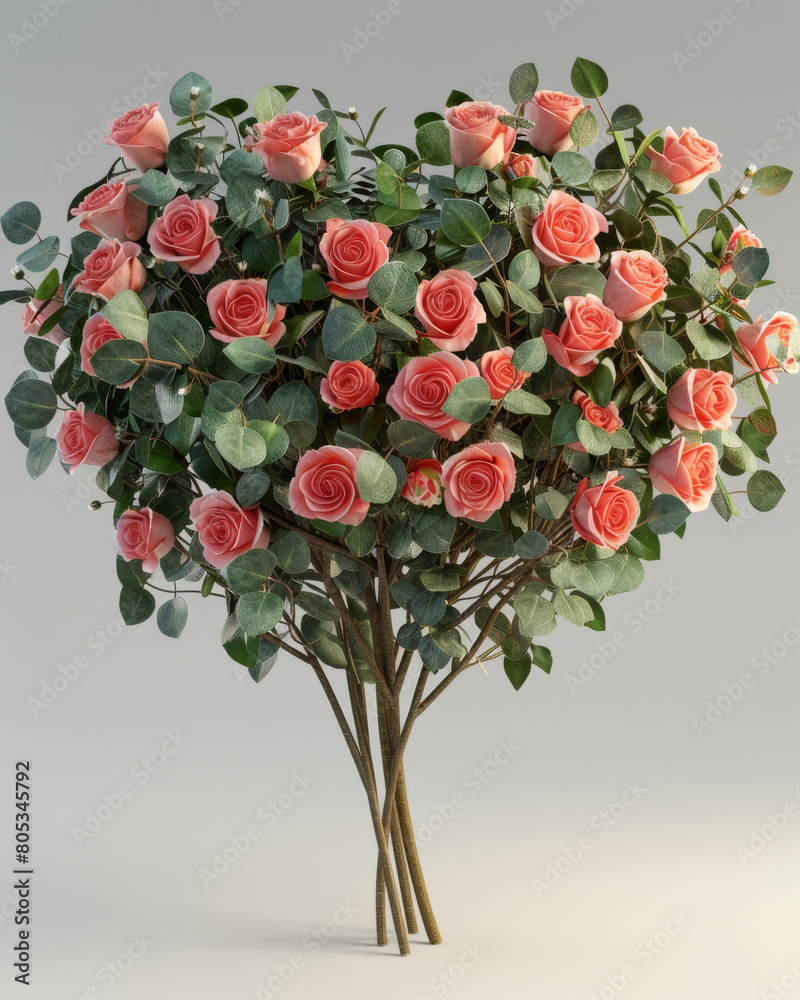 3D rendered luxury wedding flower bouquet with creative details, ad ...