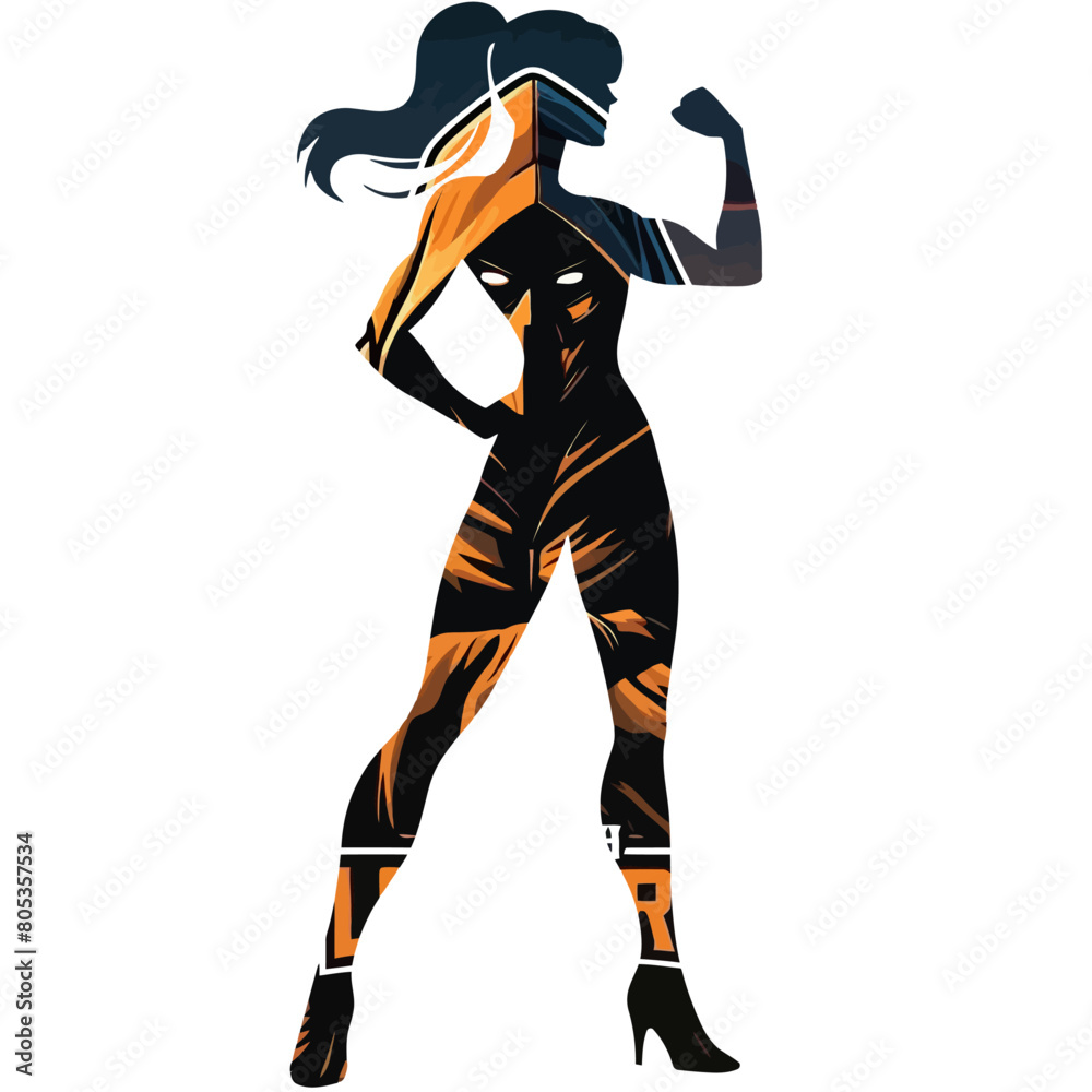 Female Power and Strength PNG and Vector illustration Stock Vector ...