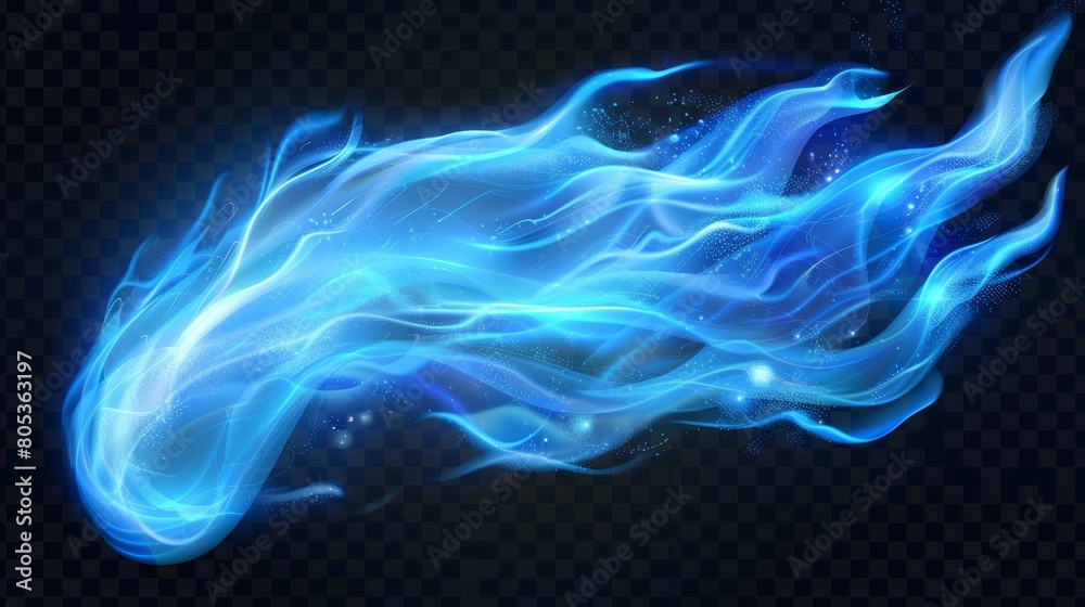 Stream of clean air blowing in the wind. Cool blue wave modern ...