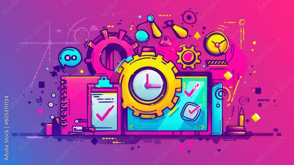 This cartoon icon shows the creative process to the point of reviewing ...