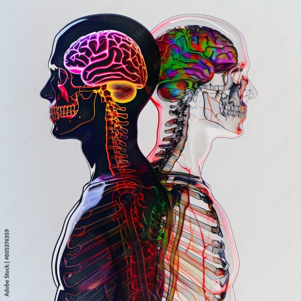 MRI scan of the brain and nervous system Stock Illustration | Adobe Stock