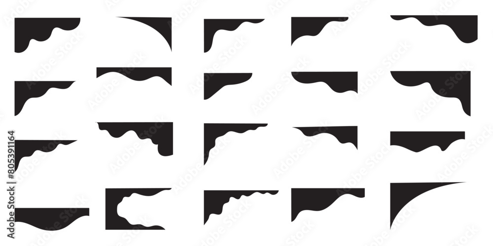 Website border, web page divider shapes. Geometric and organic ...