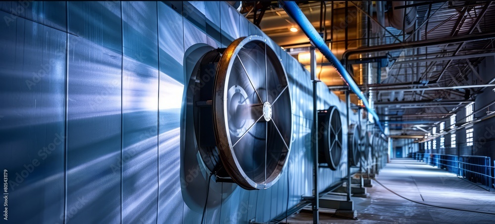 Industrial Air Quality Control. Powerful Exhaust Fan Maintaining Fresh ...