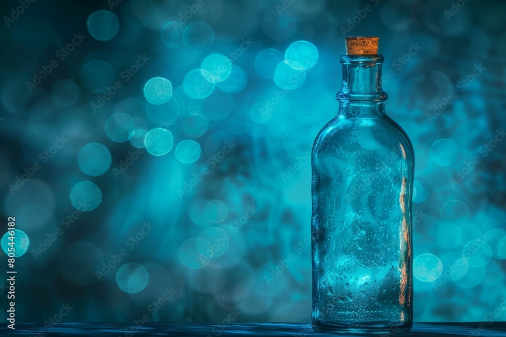 Bottle aquamarine grainy color gradient background glowing noise ...