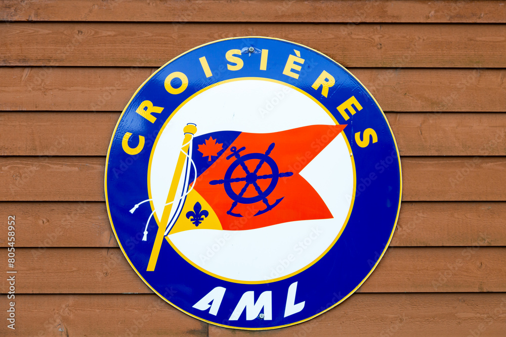 Quebec City, Quebec, Canada, May 3, 2024 - Nautical sign with the logo ...