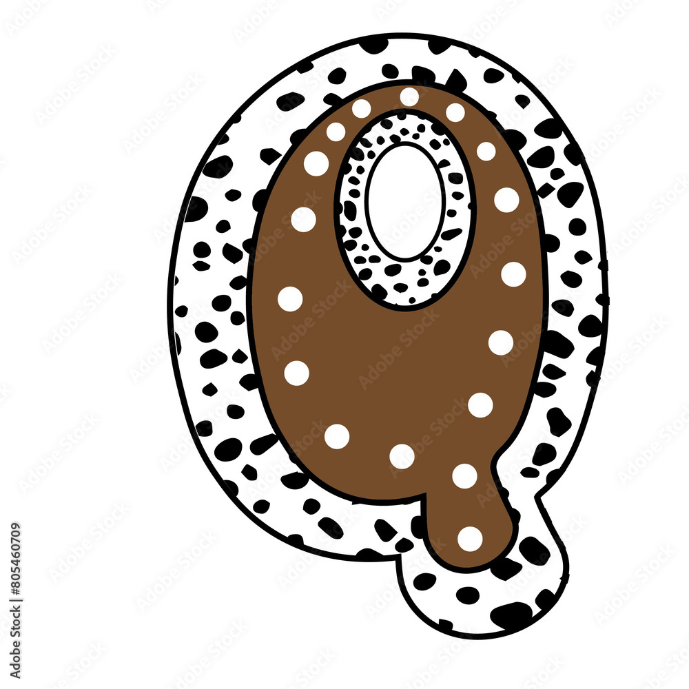 Dalmatian Dots Letters Alphabet font PNG svg, doodle Bright Colors ...