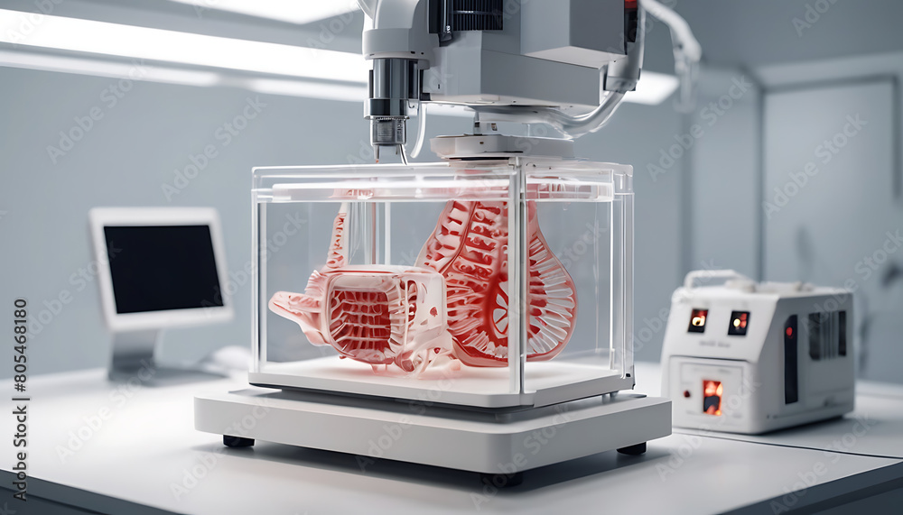 A modern Medical Laboratory Machine Bioprinting a 3D Organ. Advanced ...