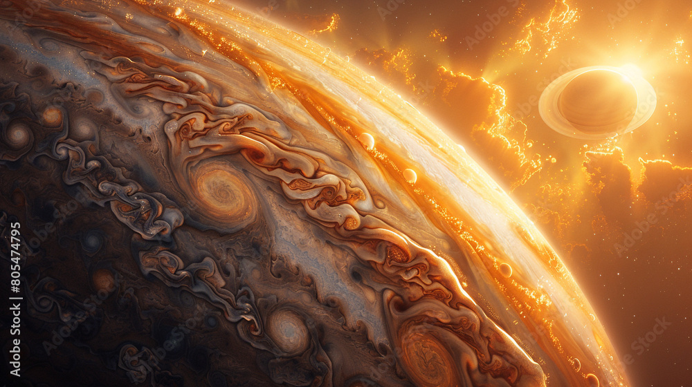 From millions of kilometers away, one can see the gas giants Jupiter ...