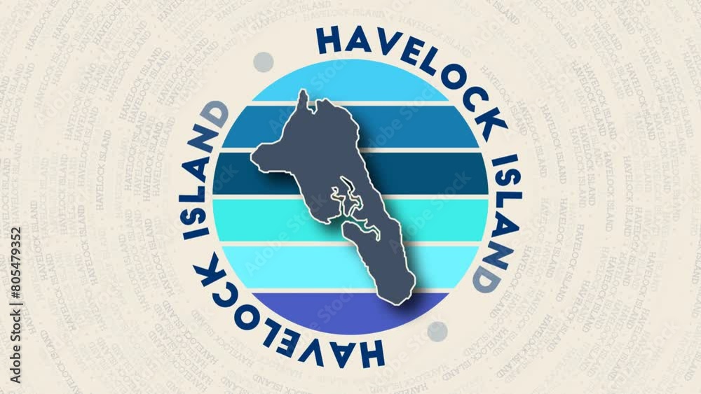 Havelock Island logo intro. Badge with the circular name and border ...