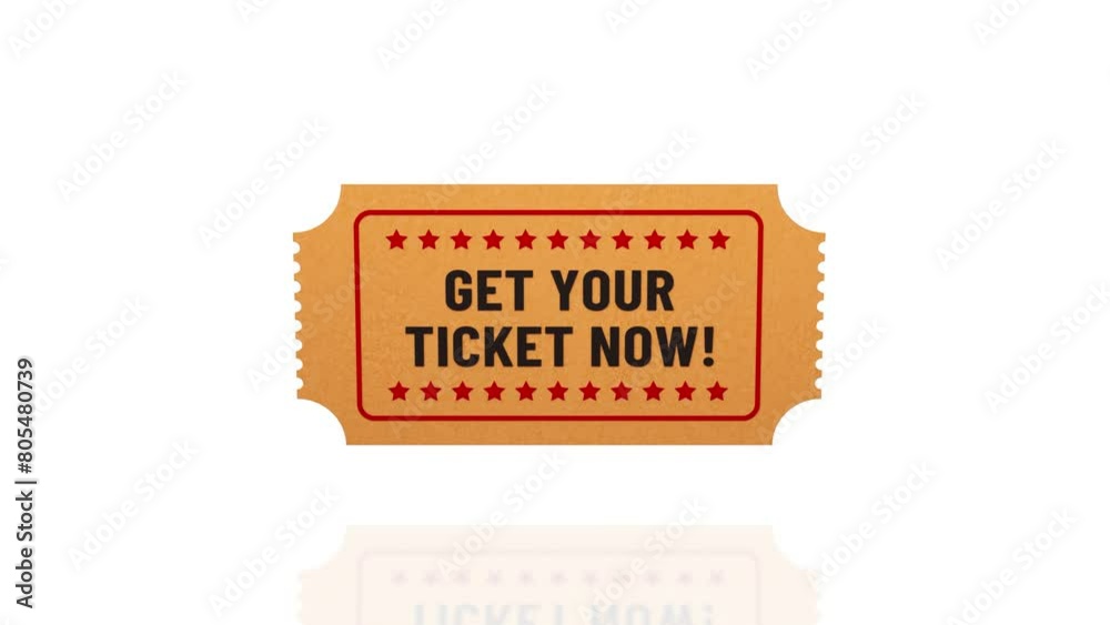 Get your ticket now pass admission animation with green screen overlay ...