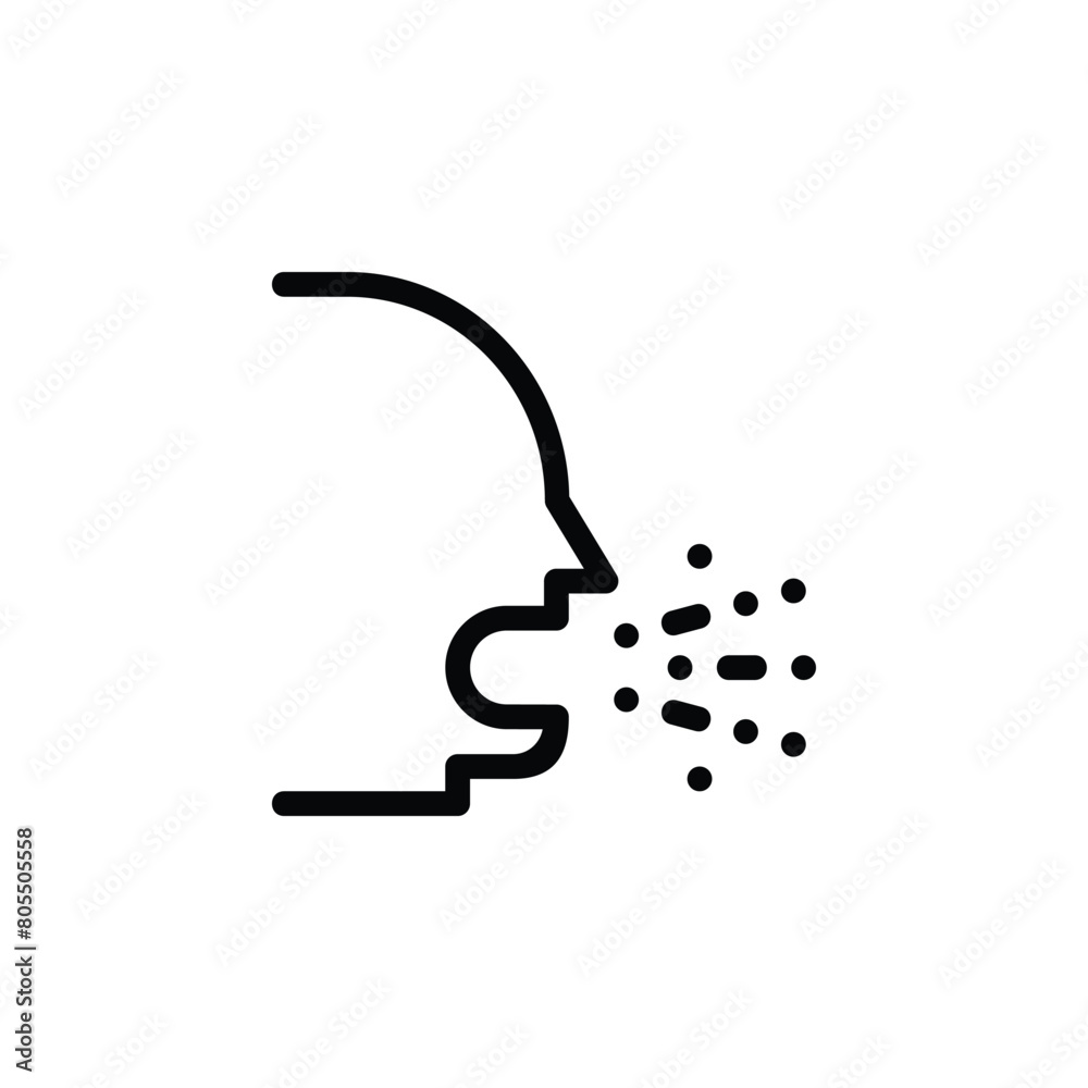 vector icon illustration of a cough, representing common respiratory ...