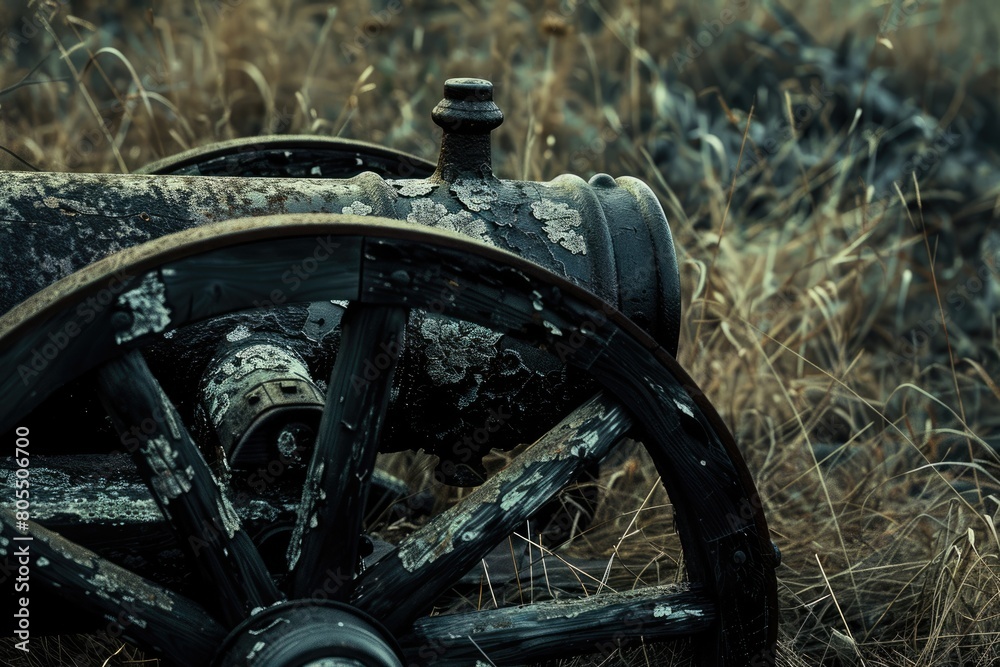 Foto de Vintage Civil War Cannon with Antique Black Barrel and ...