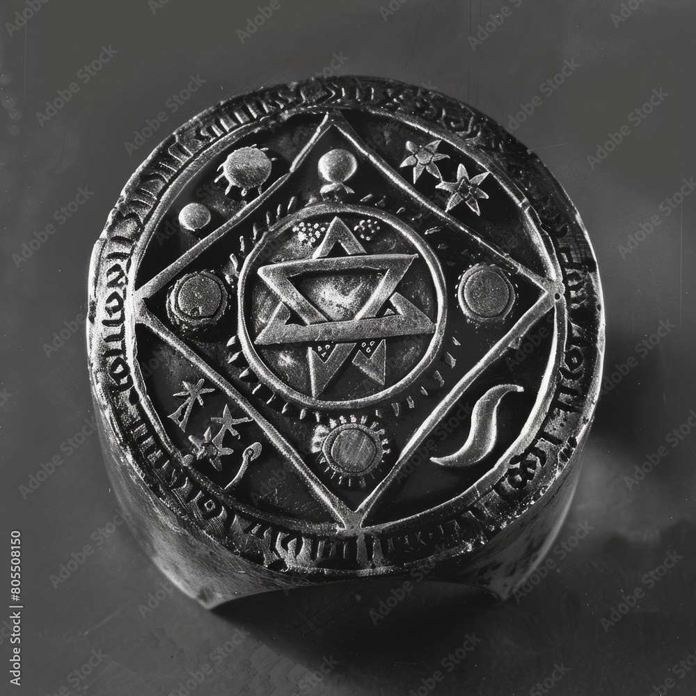 Seal of Solomon with Astrological Signs: Hexagram Symbol with Planetary ...