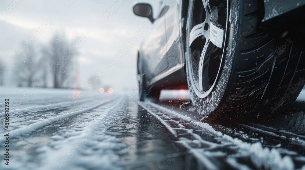 A car sliding on black ice and tapping the bumper of the car in front ...