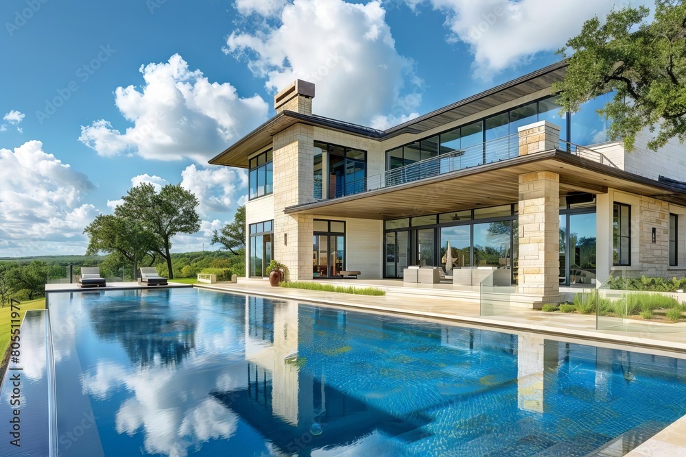 luxurious texas ranch expansive modern home with infinity pool and ...