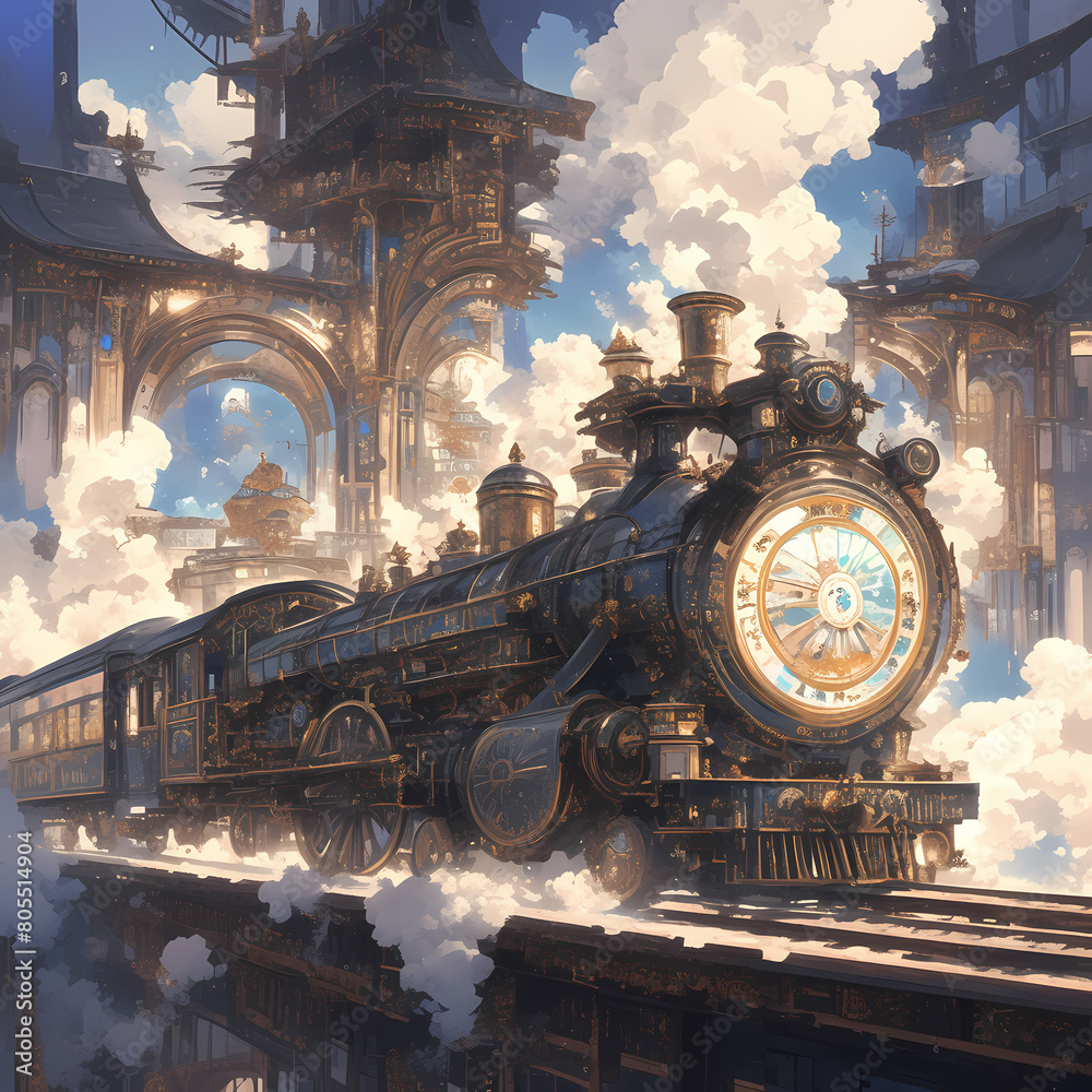 Step into a world of wonder with this vibrant steampunk train, as it ...