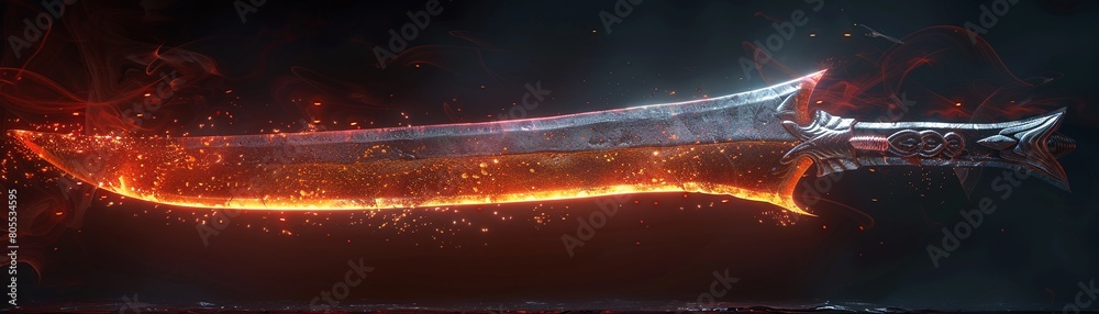 A mystical dagger with a green glow, rendered in 3D, showcasing its ...