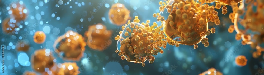 Illustrate a cluster of gold nanoparticles being used in a cancer ...