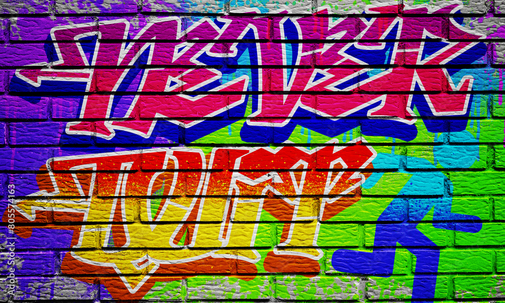 4k Urban street art background. Seamless graffiti wall texture. Stock ...