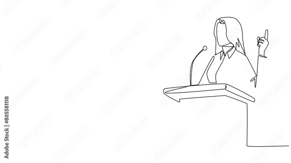 Animation of one line drawing of single continuous line drawing young ...