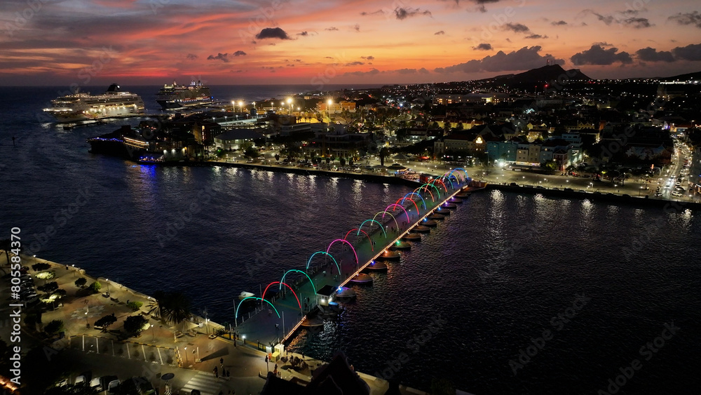 Curacao Skyline At Punda In Willemstad Curacao. Cityscape Skyline ...