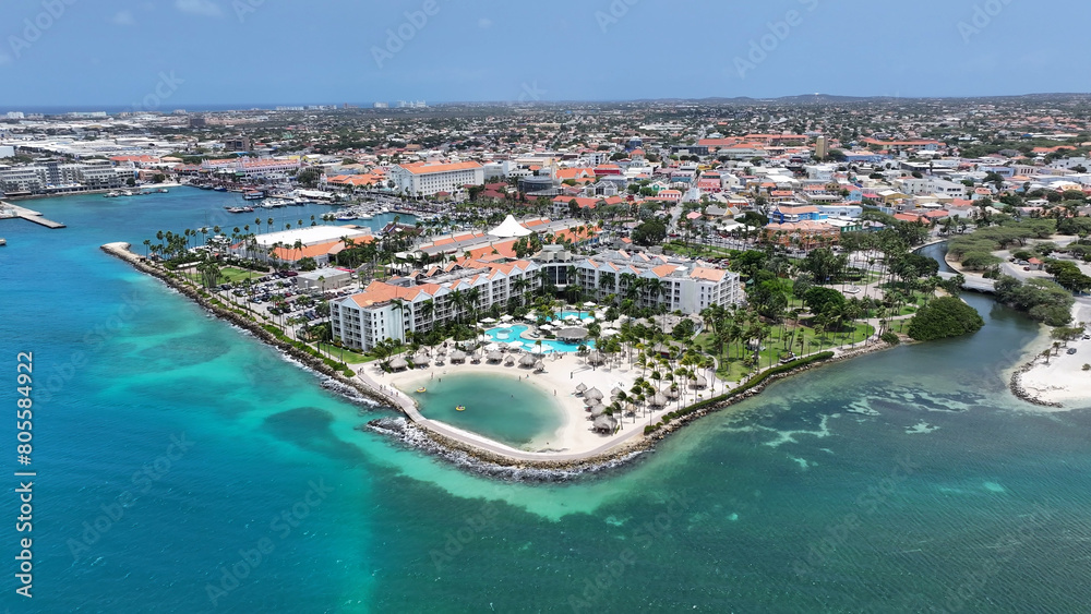 Beachfront Resort At Oranjestad In Caribbean Netherlands Aruba ...