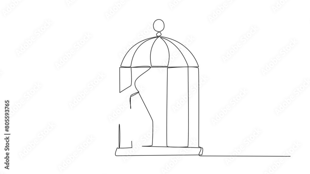 Self drawing animation of continuous line drawing smart robotic pull ...