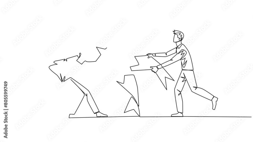 Self drawing animation of continuous line drawing of two angry ...