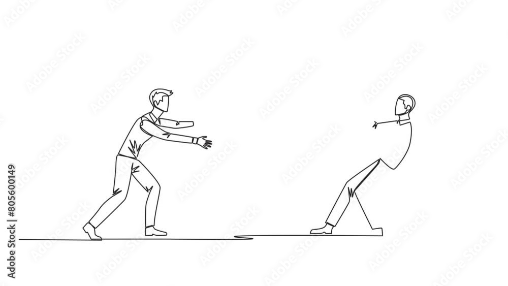 Animation of one line drawing of single one line drawing two selfish ...
