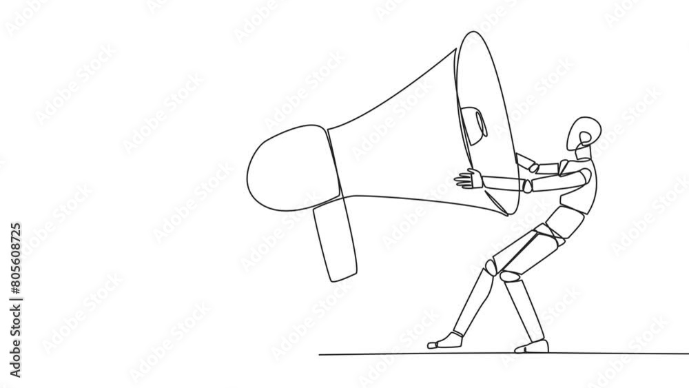 Animated self drawing of continuous one line drawing two emotional ...