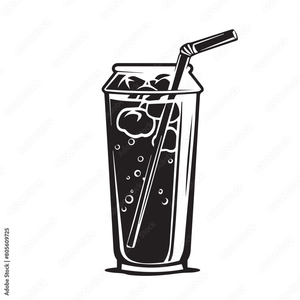 Soft drink in cartoon, doodle style. Image for t-shirt, web, mobile ...