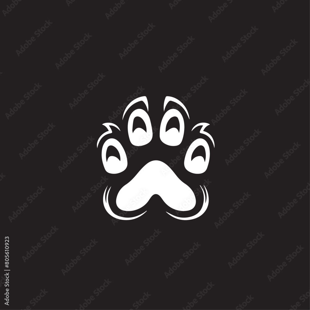 Paw pet in cartoon, doodle style . Image for t-shirt, web, mobile apps ...
