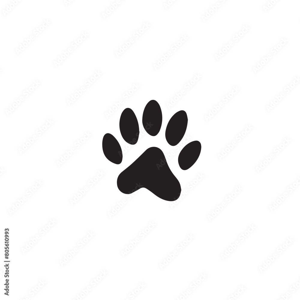 Paw pet in cartoon, doodle style . Image for t-shirt, web, mobile apps ...