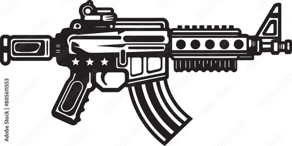 Vetor de Covert Operations Machine Gun Vector Illustration for ...