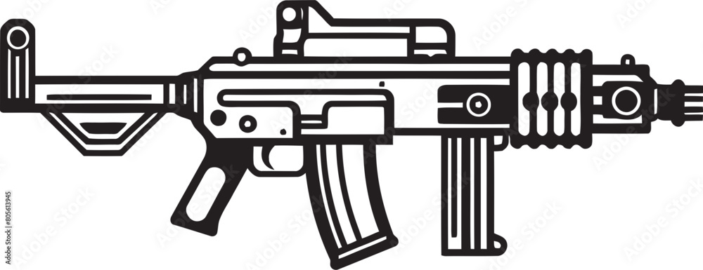 Special Forces Machine Gun Vector Graphic Stock Vector | Adobe Stock
