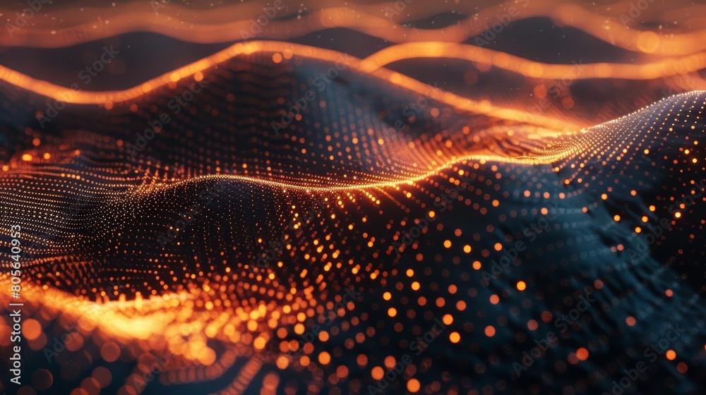 Abstract technology particles mesh Background illustrates a fine ...