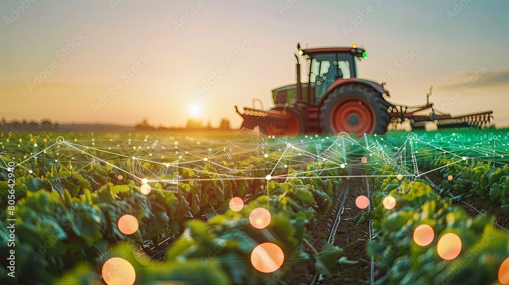 Tech-Driven Agriculture: Farmer employing advanced machinery and ...