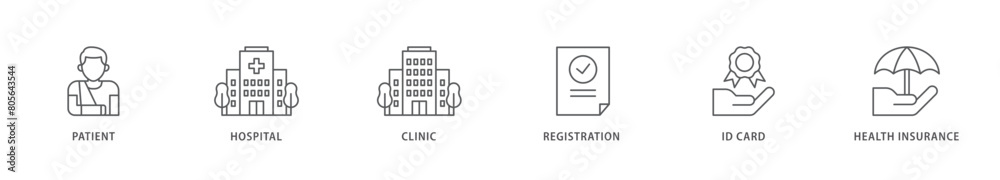 Patient registration icon packs for your design digital and printing of ...