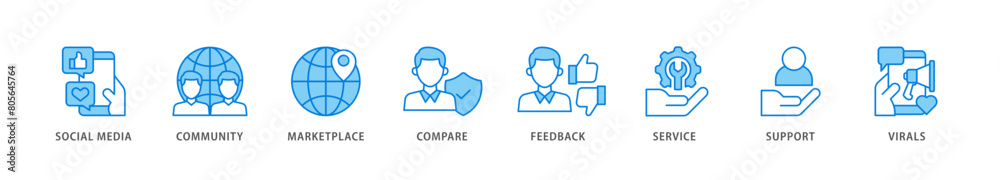 Social commerce icon packs for your design digital and printing of ...