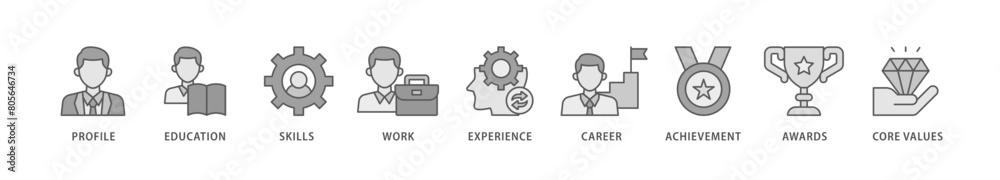 Resume icon packs for your design digital and printing of profile ...