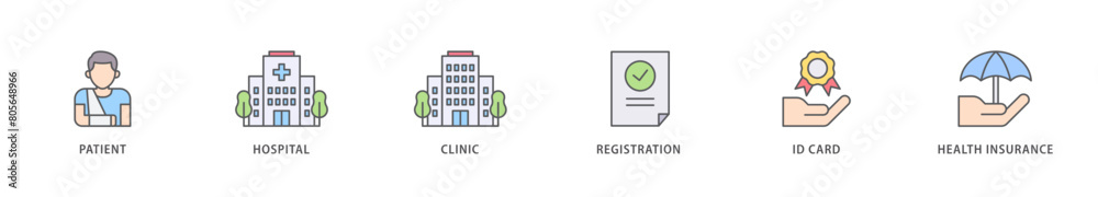 Patient registration icon packs for your design digital and printing of ...