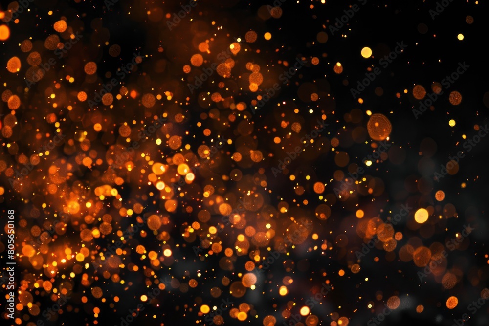Fire embers particles over black background. Fire sparks background ...