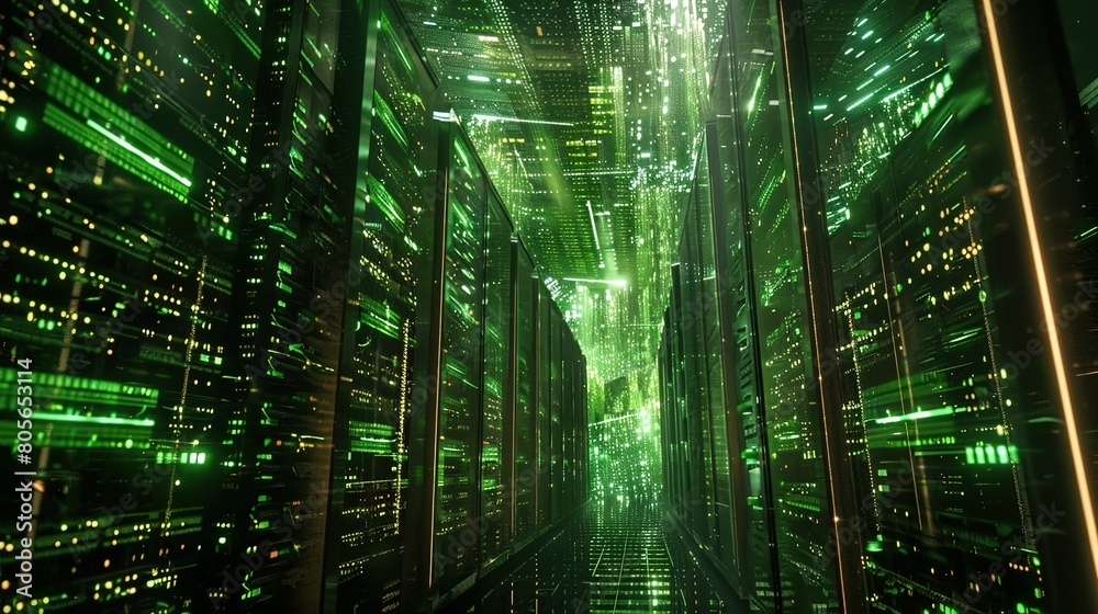 Data center rack server on server room, server room security, data ...