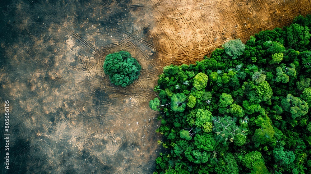 Fotografia do Stock: Capture the devastation of deforestation from ...