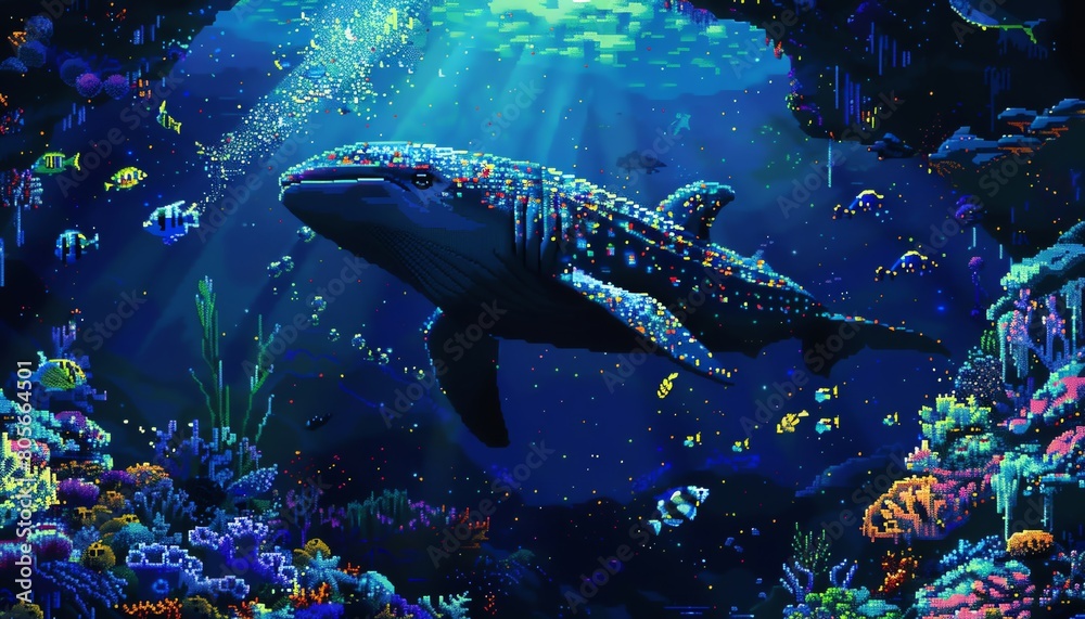 Dive into the depths of imagination with a digital pixel art ...