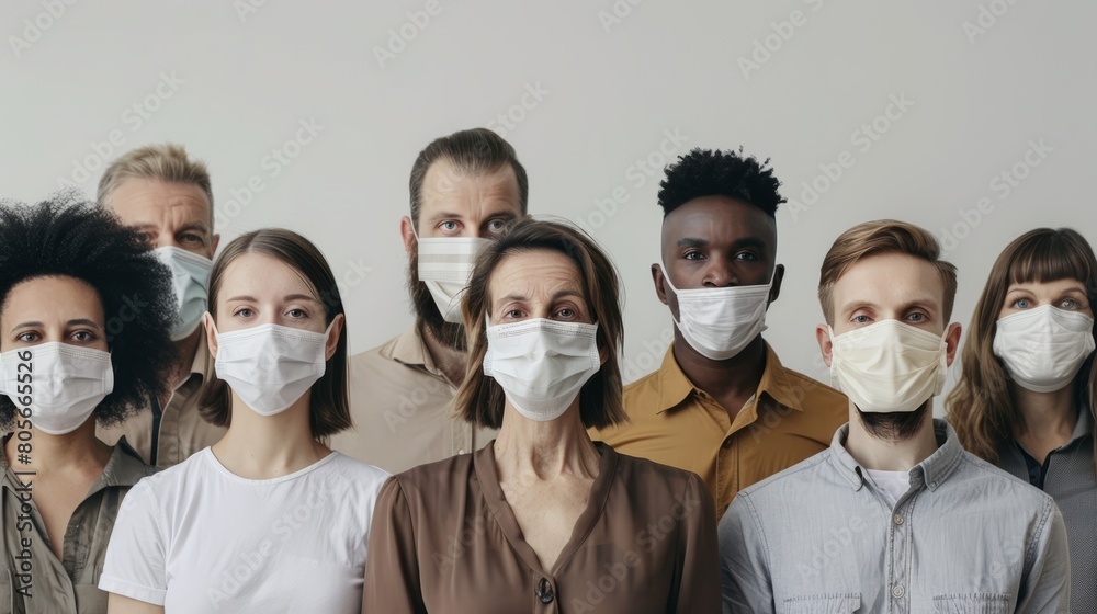 A group of diverse faces with mouths covered by duct tape, symbolizing ...
