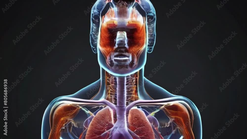 3d rendered, medical illustration of the human respiratory system Human ...