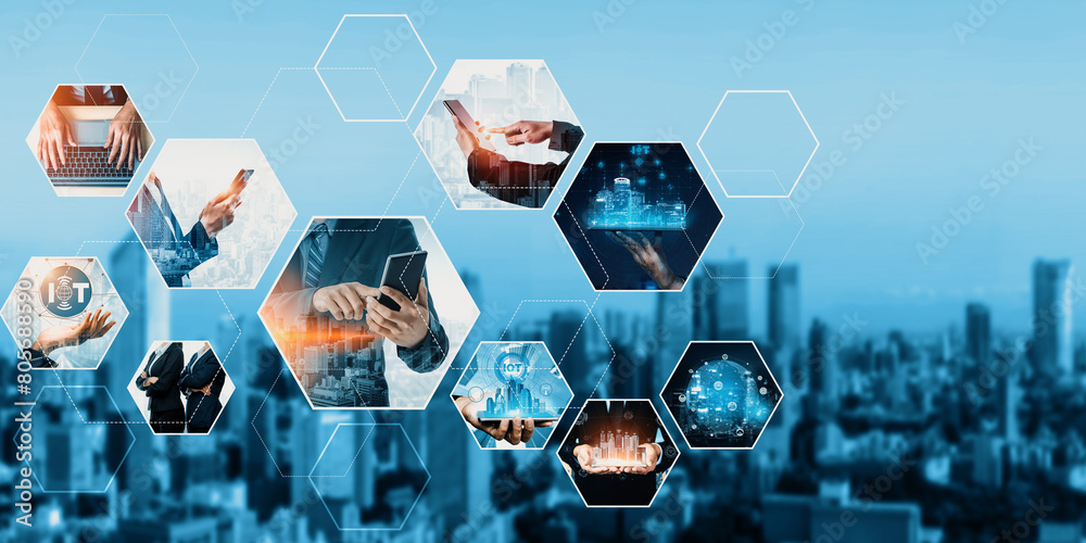 Communication technology , smart connection IOT and people network ...