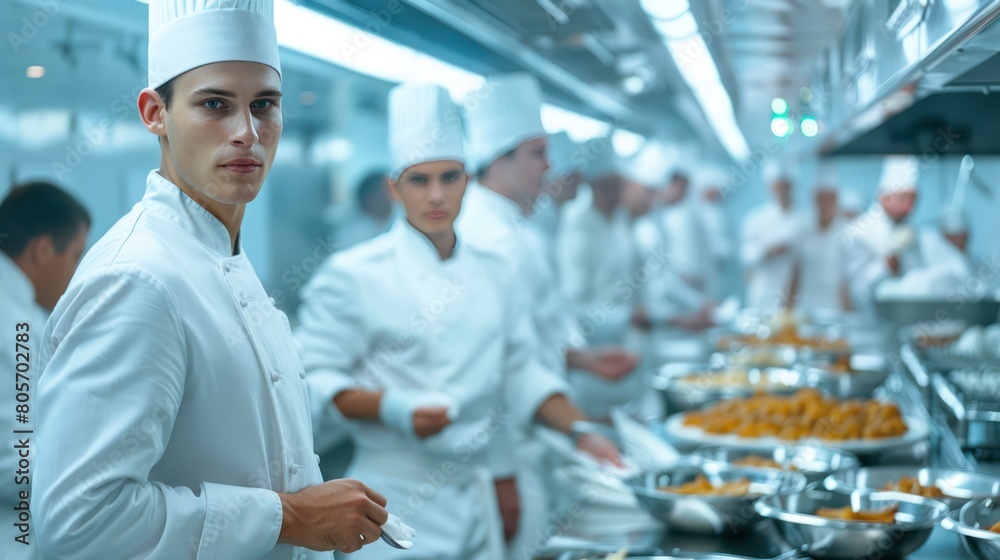 Seamless Vacation Experience: Crew in White Uniforms Navigate and ...