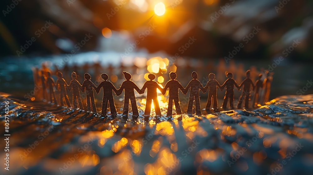 Paper cut-out figures of people with disabilities working alongside ...